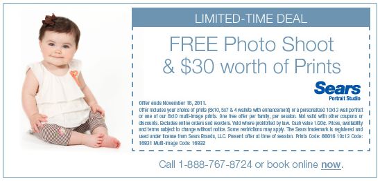 Sears Free Photo Shoot + $30 of Prints Coupon :: Southern Savers