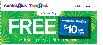 Toys R Us Coupon: $10 Gift Card With $40 Purchase :: Southern Savers