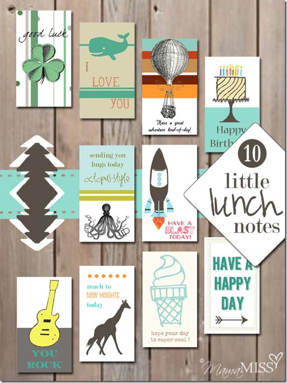 5 Printable Lunch Box Notes Ideas :: Southern Savers