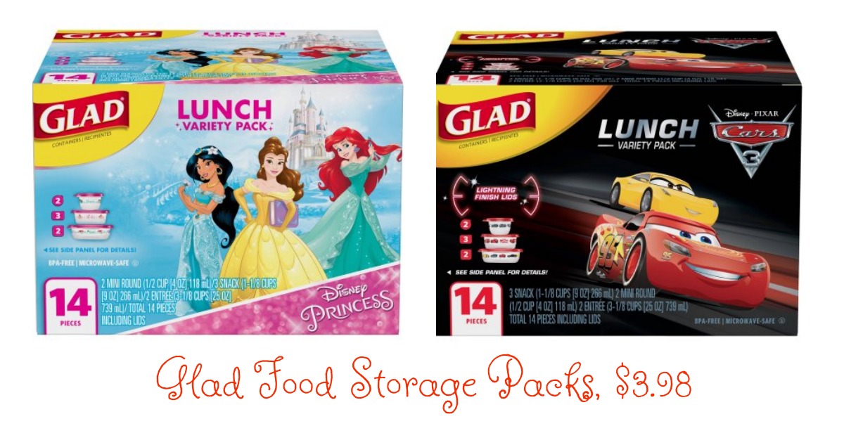 Disney 14-piece Glad Food Storage Packs, $3.98 :: Southern Savers