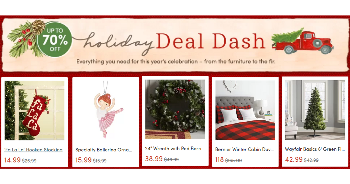 Wayfair Holiday Deal Dash, Items up to 70% off! :: Southern Savers