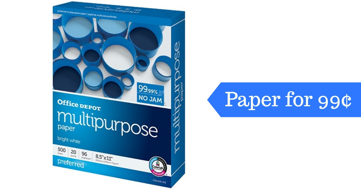 Office Depot Multipurpose Paper for 99¢ :: Southern Savers