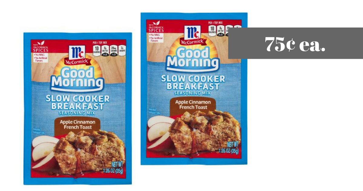 McCormick Slow Cooker Breakfast Seasoning Mixes, 75¢ ea. :: Southern Savers