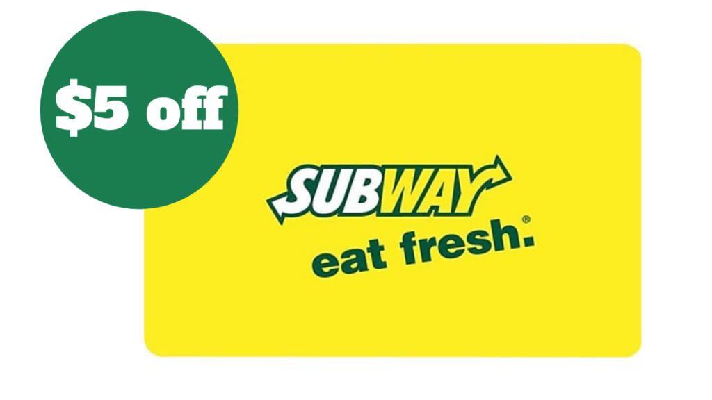 $5 Off Subway Gift Card + 4X Fuel Points :: Southern Savers