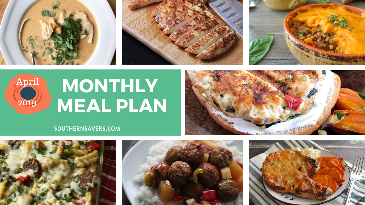 Southern Savers 2019 Monthly Meal Plans- Free Downloads! :: Southern Savers