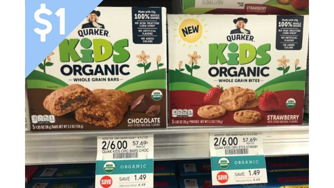 Quaker Kids Organic Bars or Bites | Only $1 at Publix! :: Southern Savers
