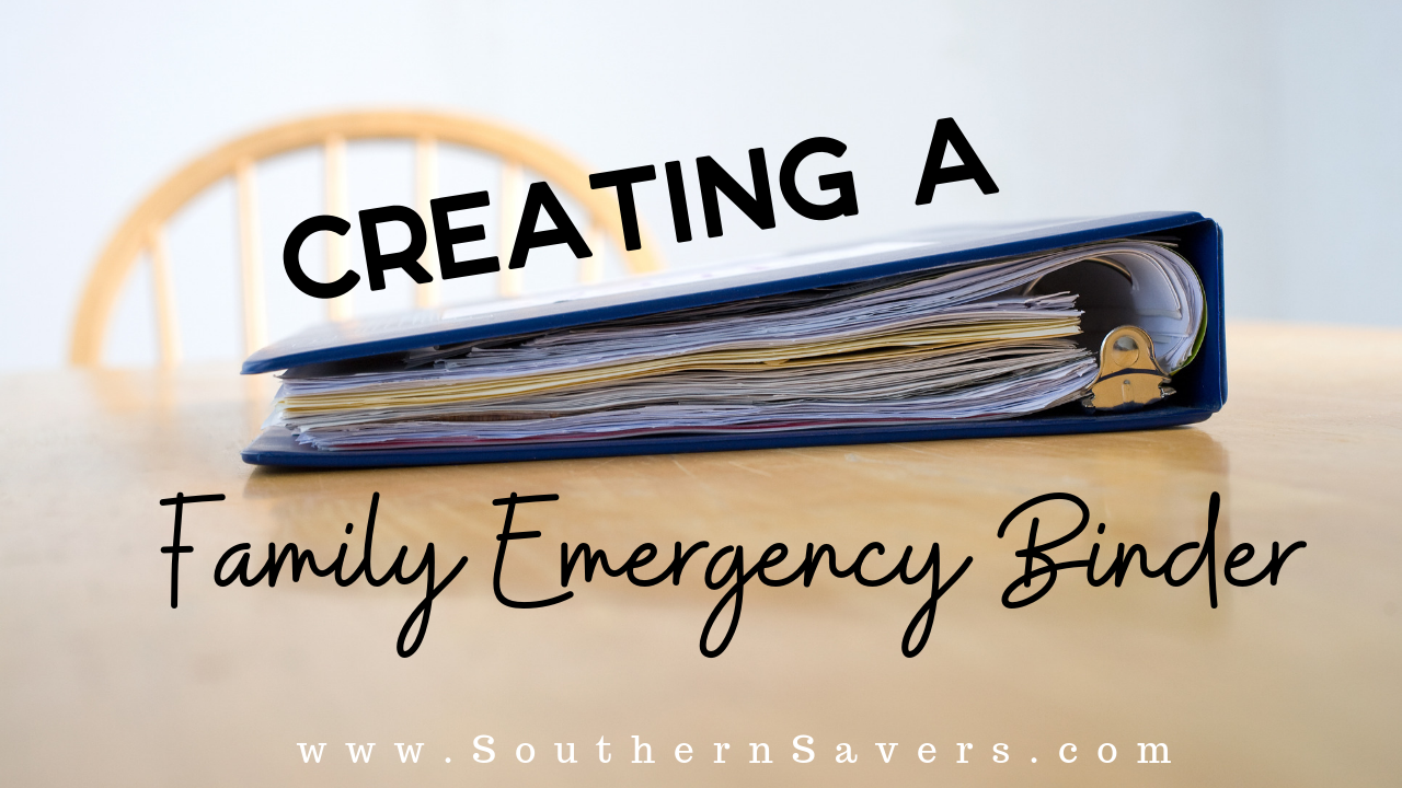 Creating a Family Emergency Binder :: Southern Savers