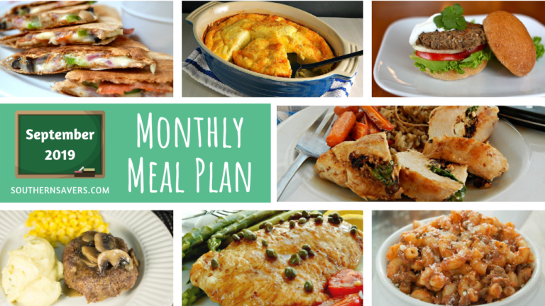Monthly Meal Plan: September 2019 :: Southern Savers