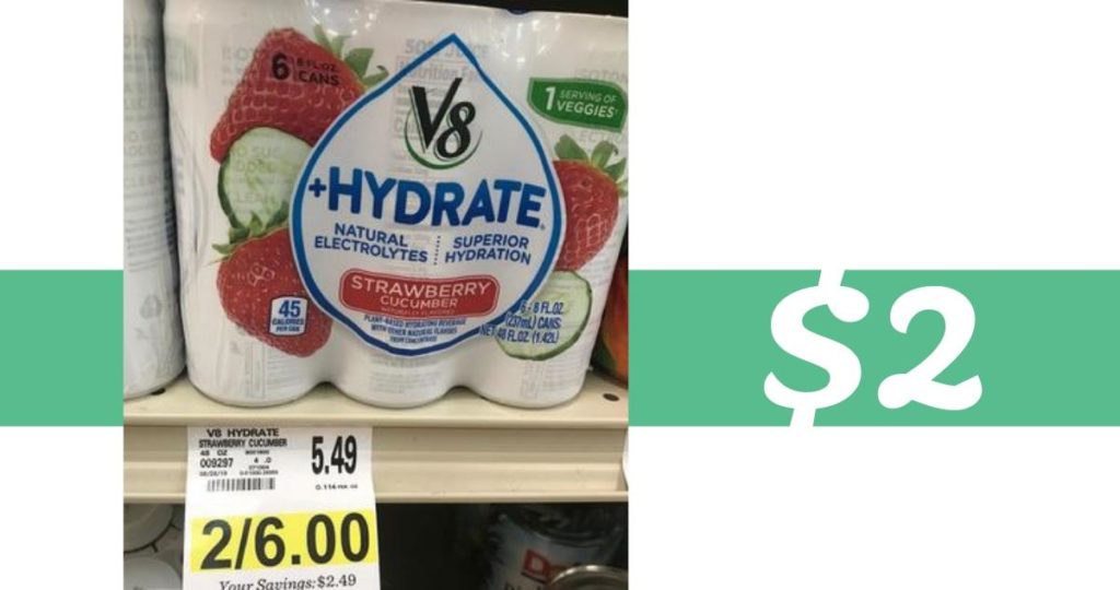 V8 +Hydrate 6 Pack for $2 :: Southern Savers