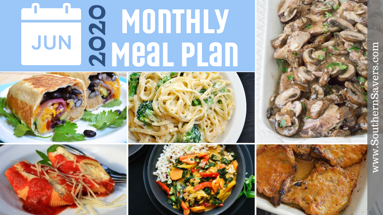 June 2020 Monthly Meal Plan :: Southern Savers