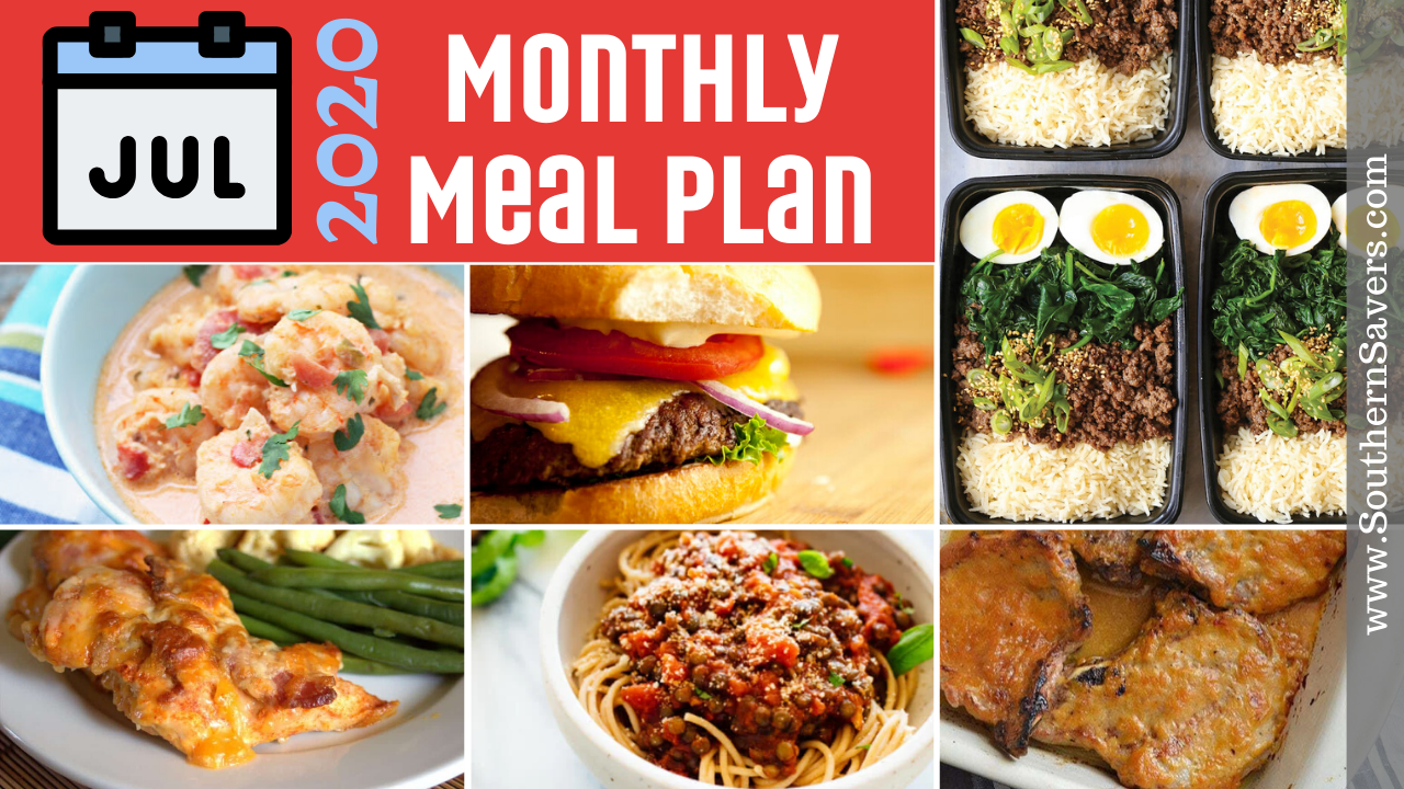 July 2020 Monthly Meal Plan :: Southern Savers
