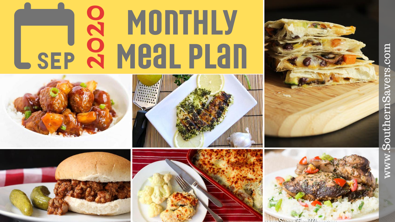 September 2020 Monthly Meal Plan :: Southern Savers
