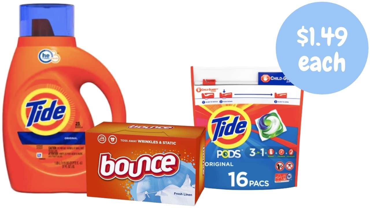 Tide & Bounce Laundry Products for Just $1.49 at Walgreens This Week ...