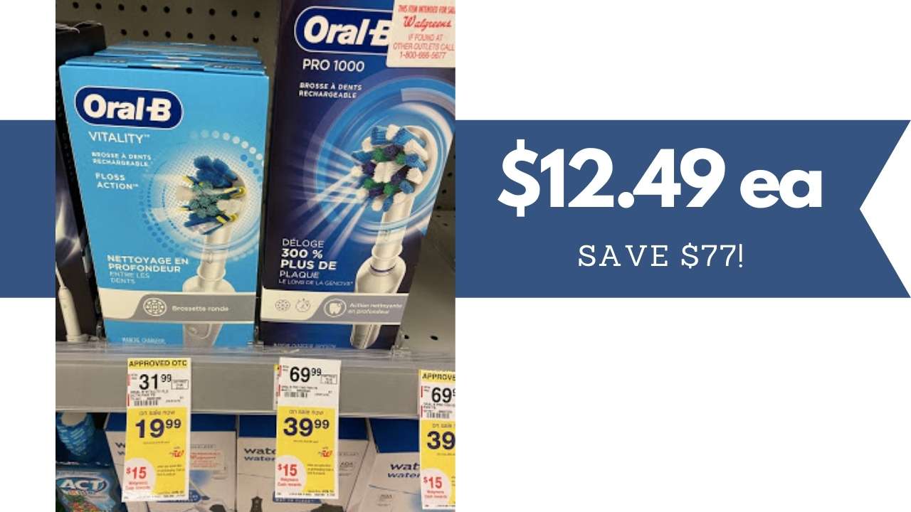 Oral-B Pro 1000 Toothbrush & Vitality Toothbrush | $12.49 Each at ...
