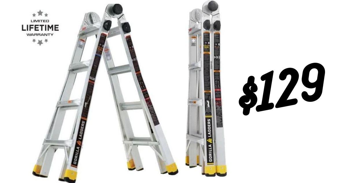 Gorilla Ladders 18ft Reach Multi-Position Ladder for $129 Shipped ...