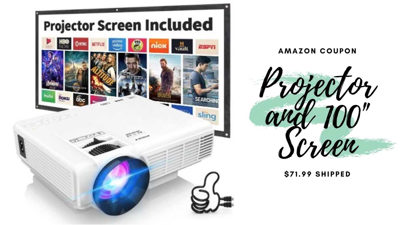 Movie Projector w/ 100 in. Screen for $71.99 Shipped :: Southern Savers