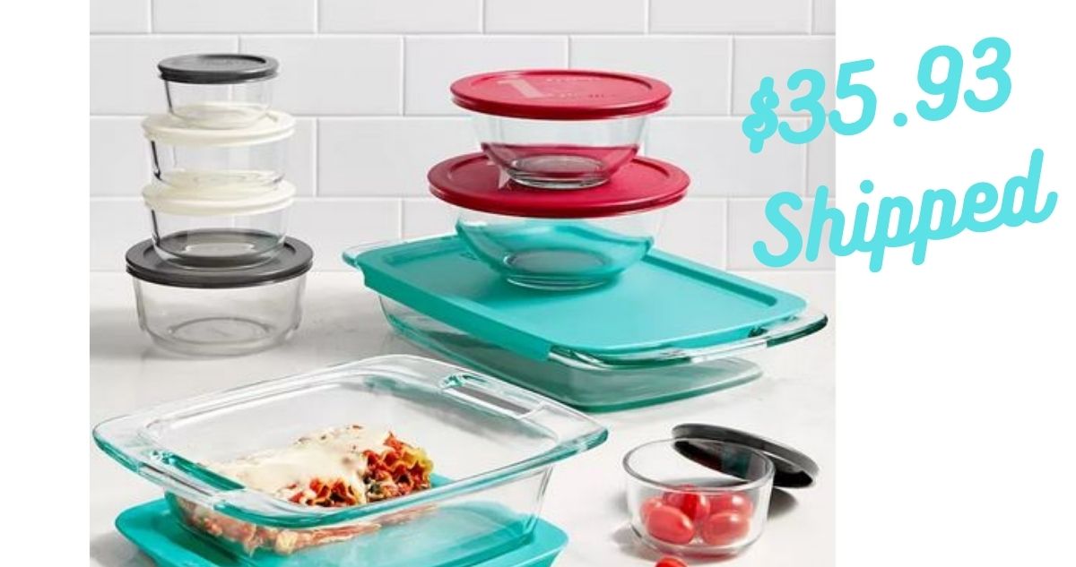 Pyrex 18-Piece Glass Food Storage Set for $35.93 :: Southern Savers