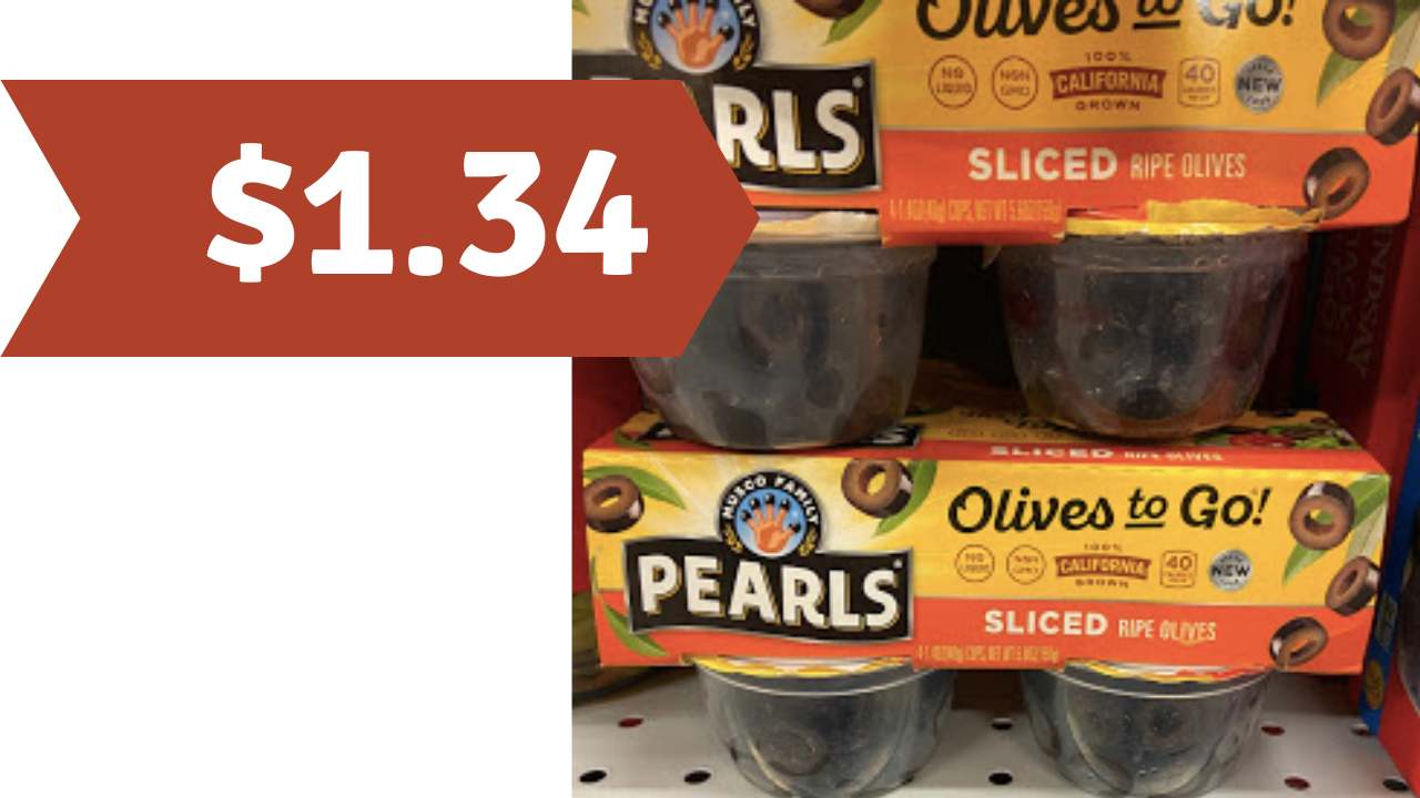 Pearls Olives To Go 4-Packs for $1.34 :: Southern Savers