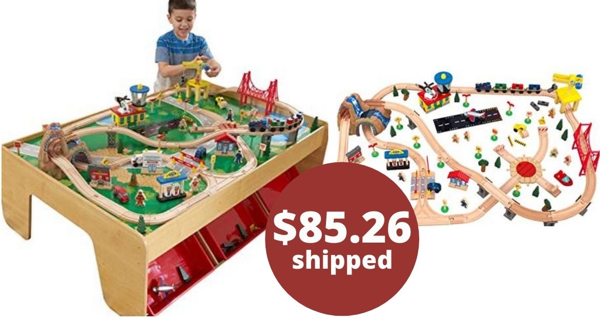KidKraft Waterfall Mountain Wooden Train Table Set for $85.26 Shipped ...