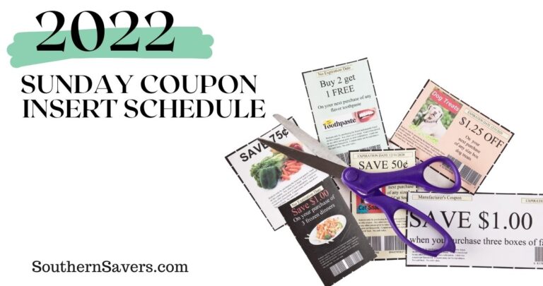 2022 Sunday Coupon Insert Schedule :: Southern Savers