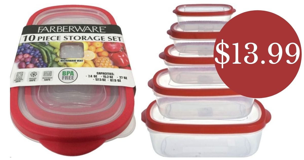 Farberware 10-Piece Food Storage Set for $13.99 :: Southern Savers