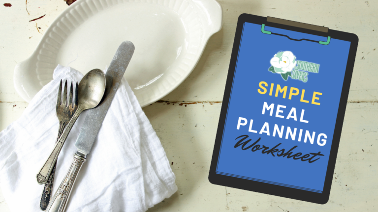 Southern Savers Simple Meal Planning Worksheet (Free Printable ...