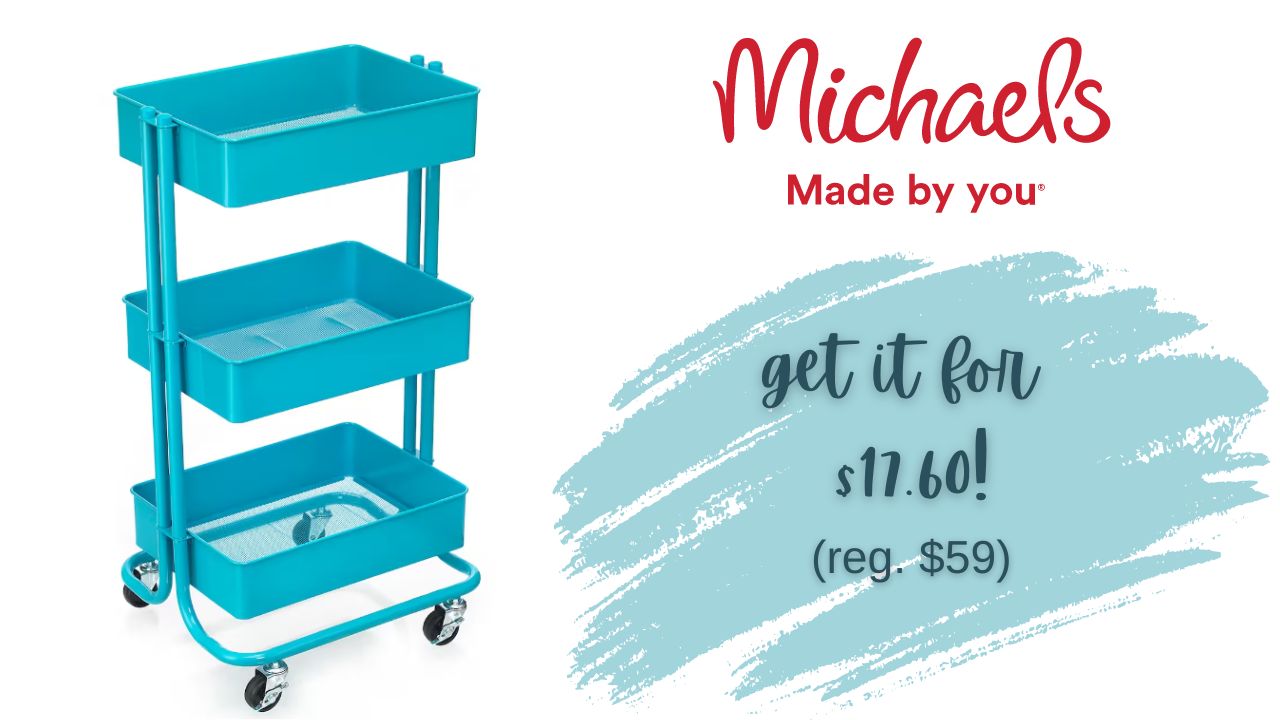 Michaels | 3-Tier Rolling Cart $17.60 (reg. $50) :: Southern Savers