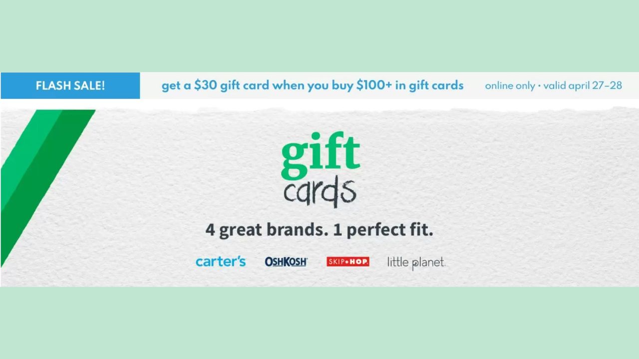 Carter's | $30 Gift Card wyb $100 Gift Card | Ends Today :: Southern Savers