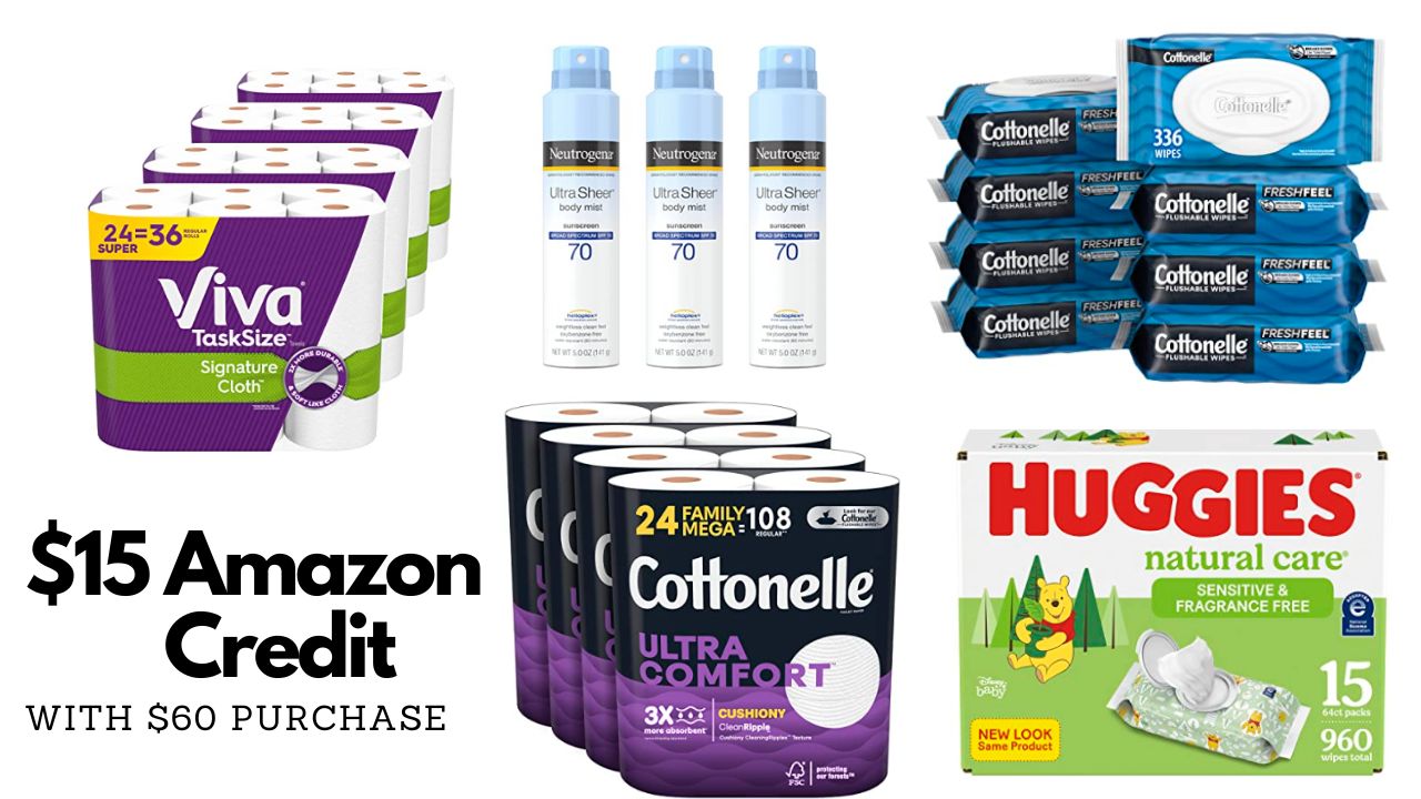 $15 Amazon Credit with $60 in Personal, Household & Baby Items ...