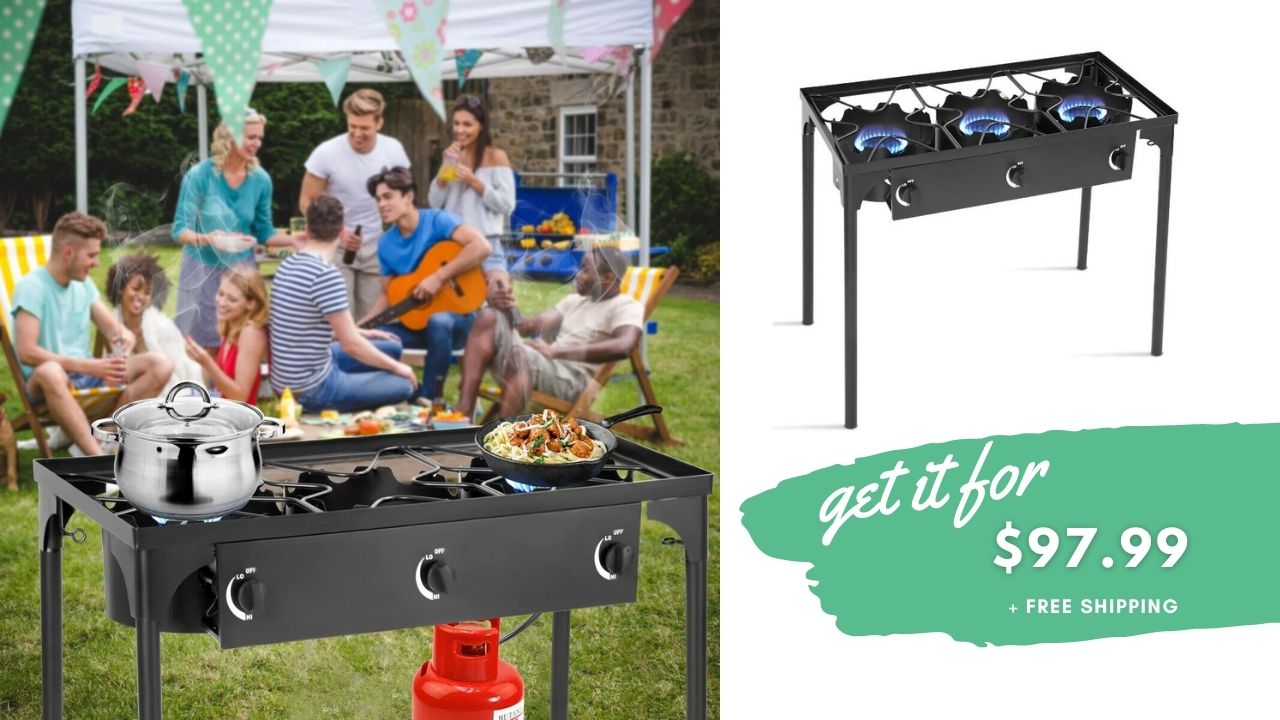 Triple Burner Portable Gas Cooker $97.99 (reg. $211) :: Southern Savers
