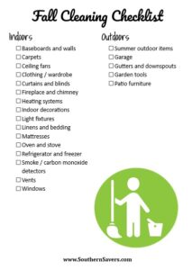 Fall Cleaning Tasks (with free printable!) :: Southern Savers