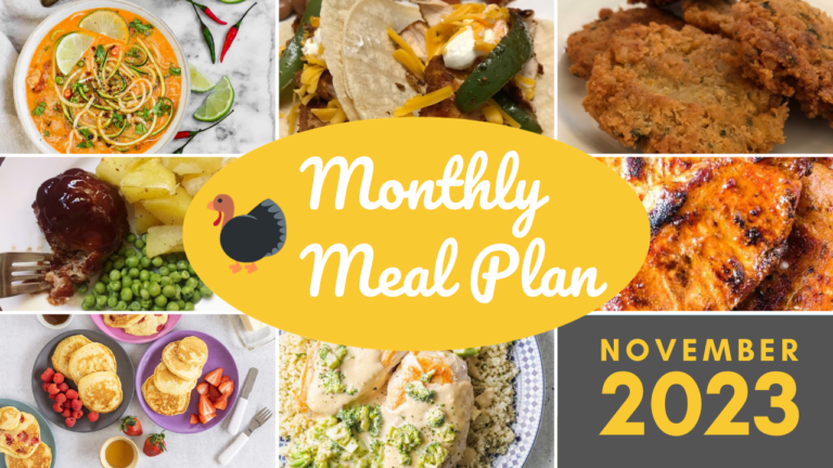 Southern Savers FREE November 2023 Monthly Meal Plan :: Southern Savers