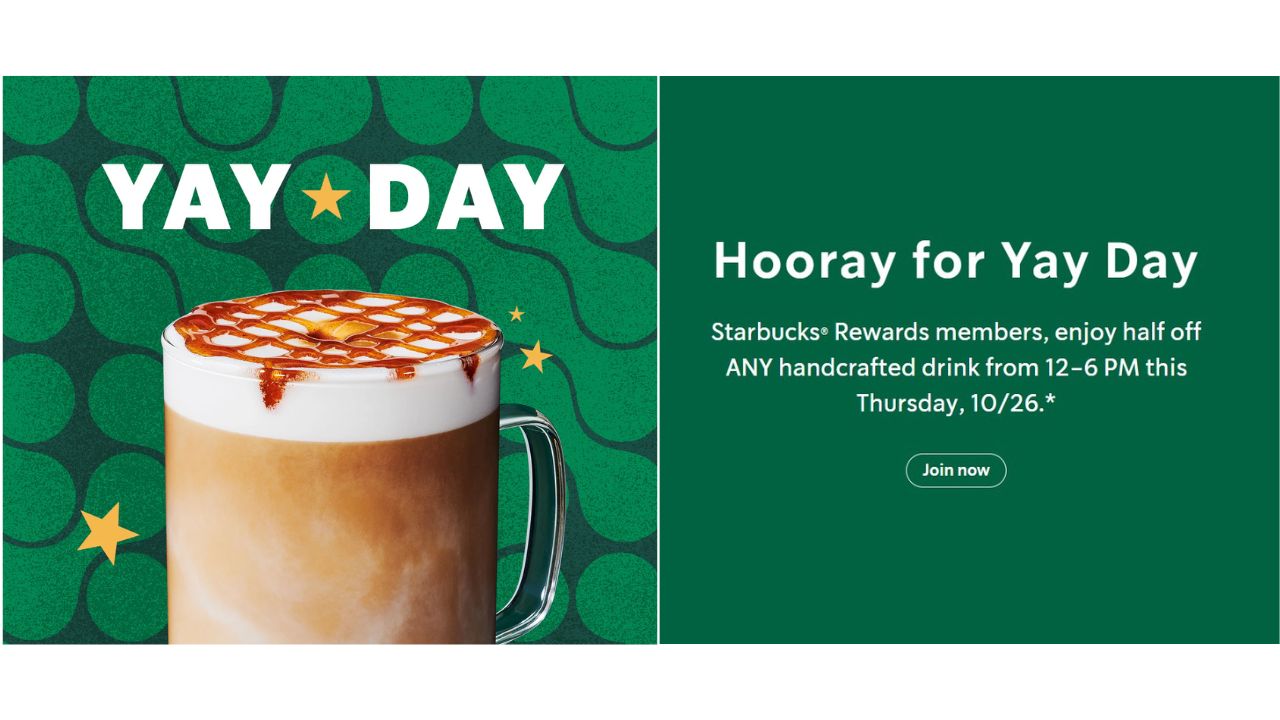 Starbucks Rewards | 50% Off Handcrafted Drinks Today Only! :: Southern ...