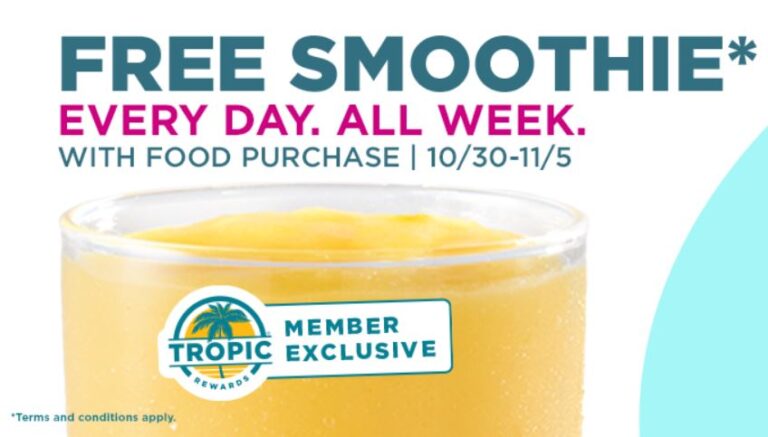 Free Smoothie at Tropical Smoothie Cafe :: Southern Savers