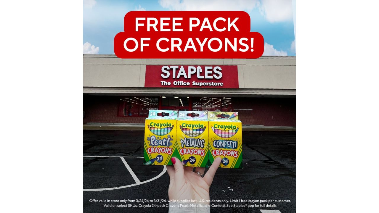 Free 24-Pack Crayons with Purchase at Staples | Ends 3/31 :: Southern ...