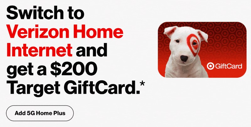 Verzion Home Internet $45 a Month + Get $200 Target Gift Card ...