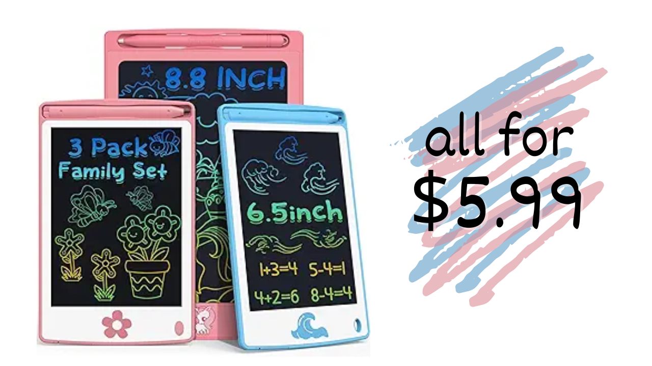 Amazon LCD Writing Tablet 3-Pack Only $5.99 | Perfect For Car Rides ...
