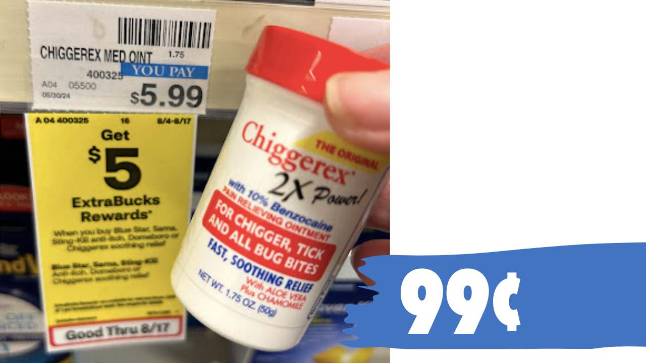 99¢ Chiggerex Anti-Itch Cream | Save $5 at CVS, No Coupons Needed ...