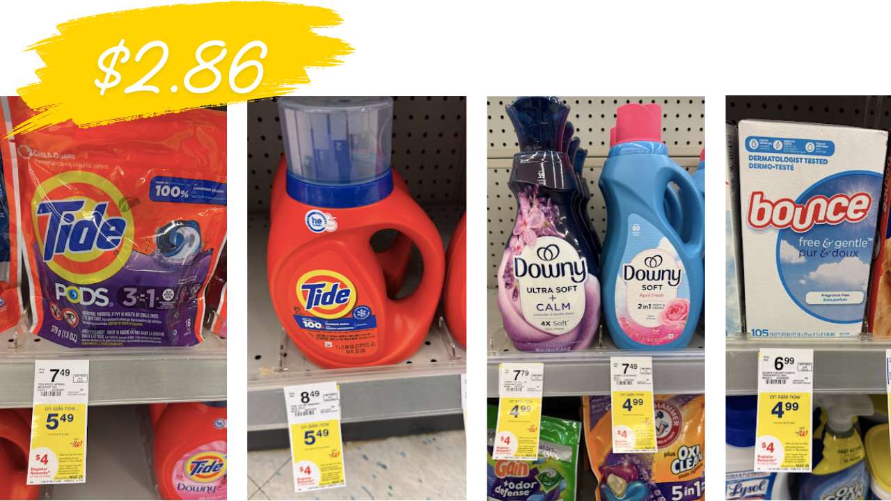 $2.86 Tide, Downy, & Bounce at Walgreens :: Southern Savers