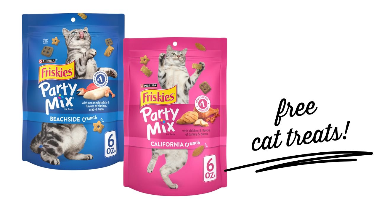 Free Bag of Friskies Party Mix Cat Treats in myPurina Rewards app ...