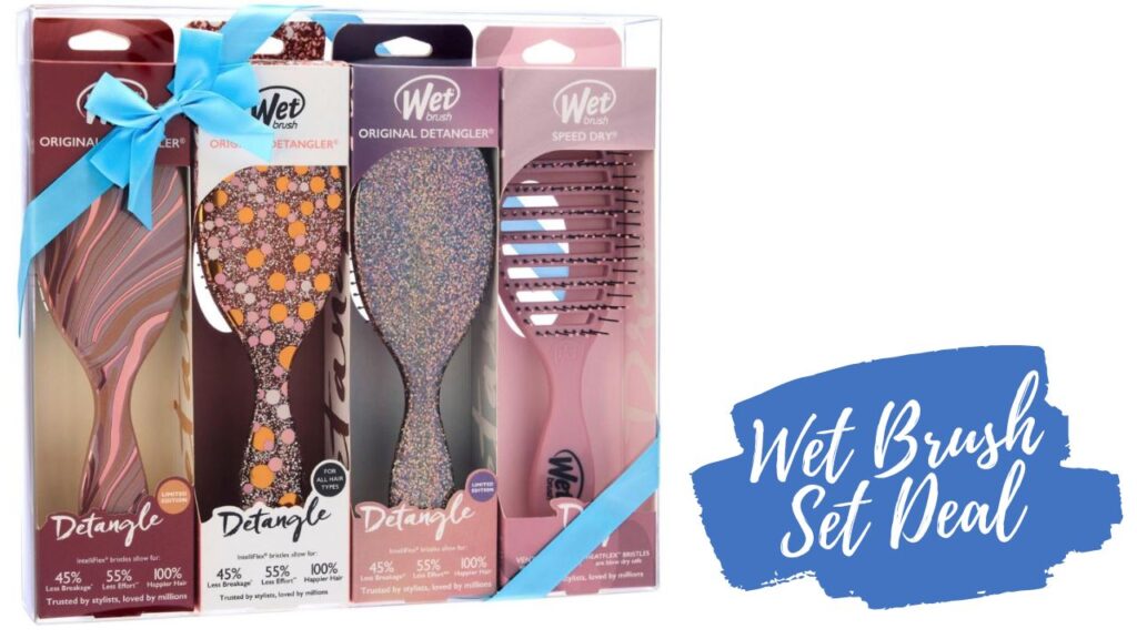 Wet Brush 4-Piece Detangler Hair Brush Set for $14.99 Shipped ...