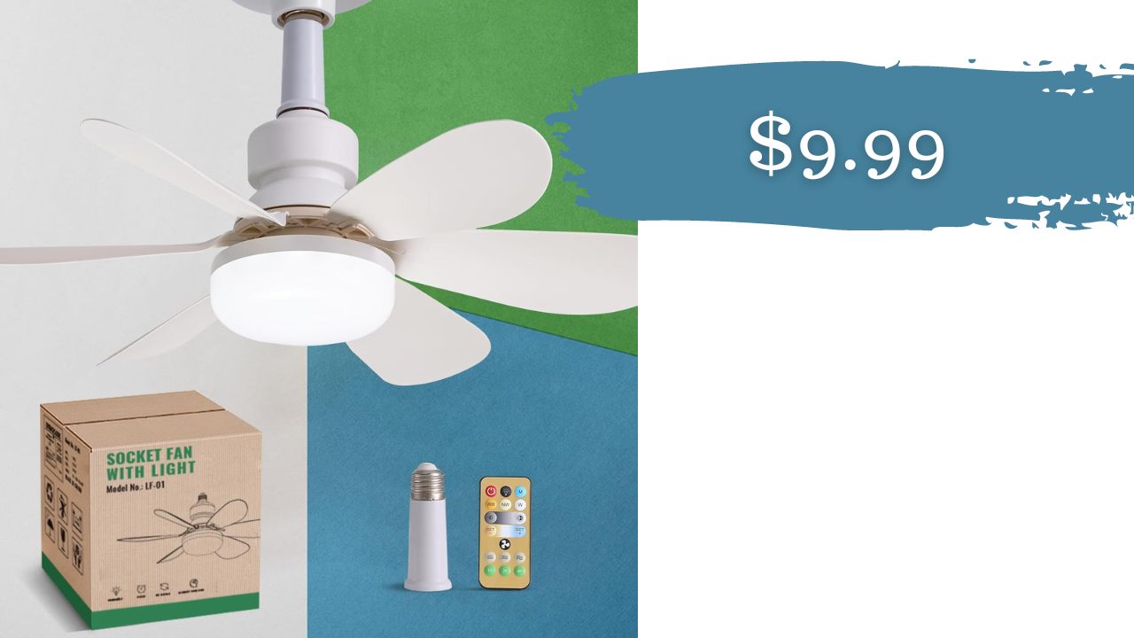 Socket Ceiling Fan Just $9.99 at Amazon With Coupon! :: Southern Savers