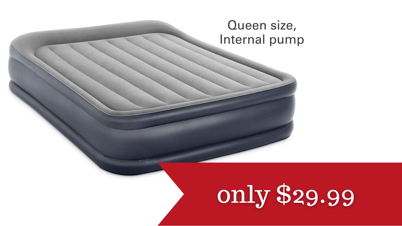 Intex Air Mattress Queen Size Deluxe with Internal Pump Only $29.99 ...