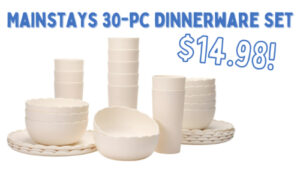 Walmart.com | Mainstays Scalloped Plastic Dinnerware Set at $14.98 ...