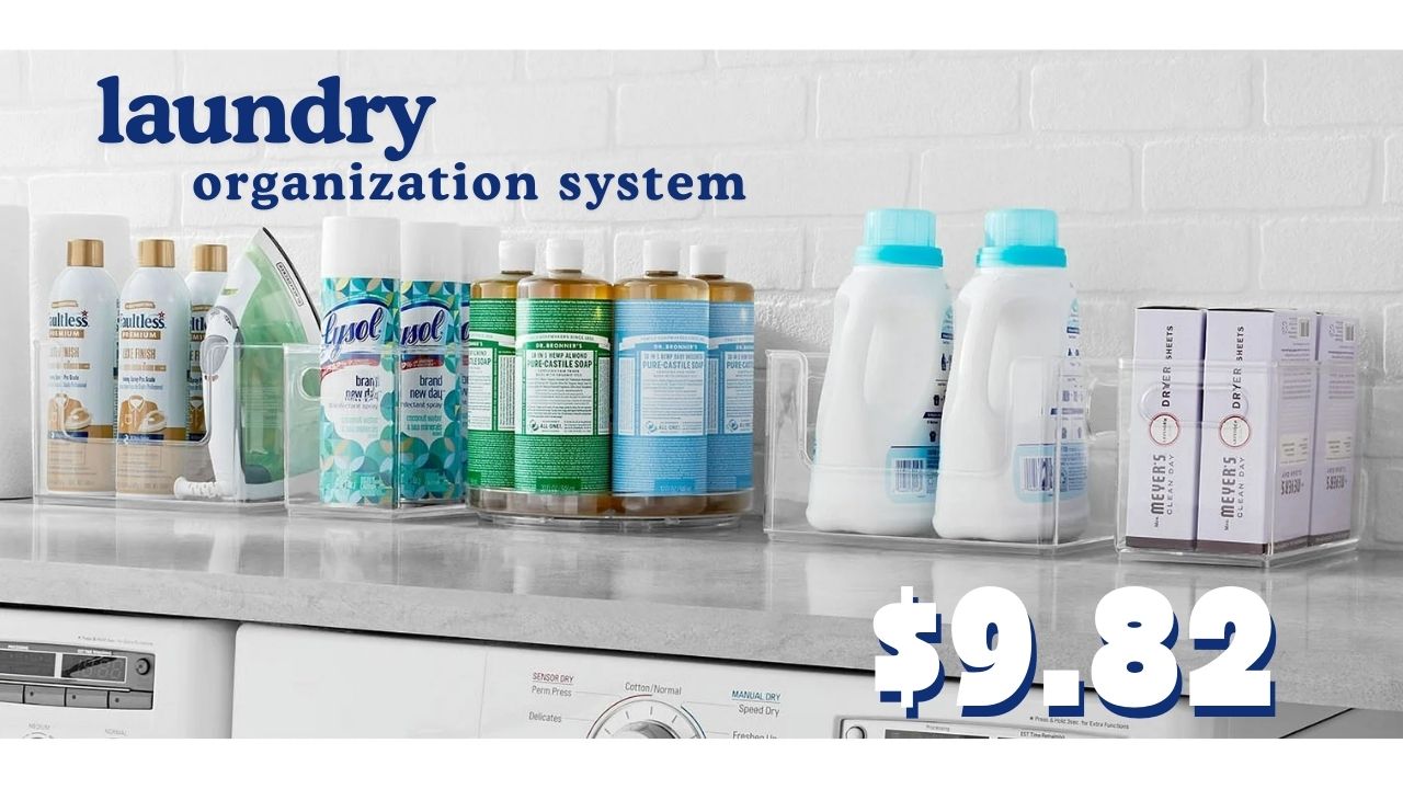 5-Piece Clear Laundry Organizing System $9.82 (reg. $25) :: Southern Savers