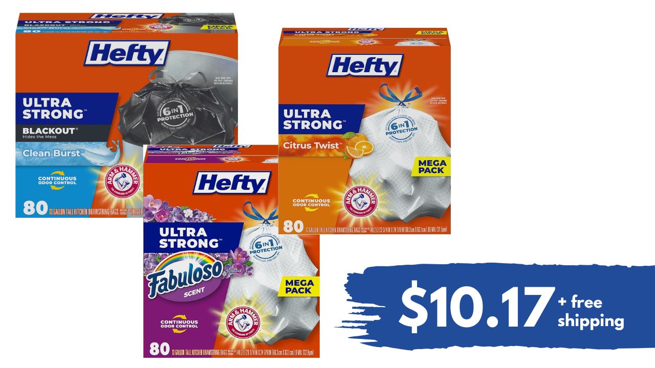 Hefty Ultra Strong Kitchen Trash Bags, 80-Ct. $10.17 w/ Subscribe ...