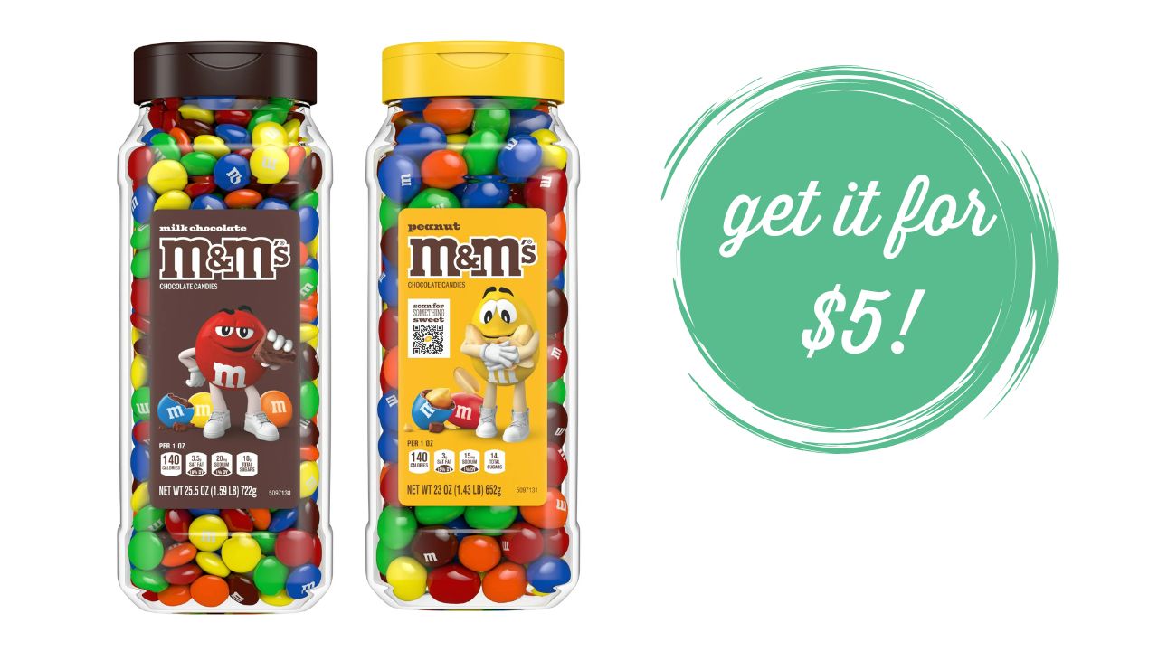 M&M's Large Resealable Candy Jar Now $5 at Walmart (reg. $10 ...