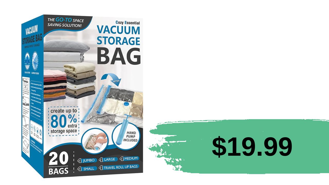 20 Pack Vacuum Storage Bags $19.99 (reg. $30) :: Southern Savers