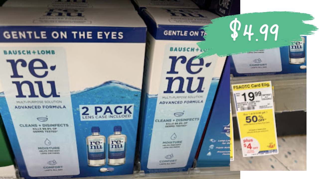 $4.99 Re-Nu Contact Solution Twin Packs at Walgreens (reg. $19.99 ...