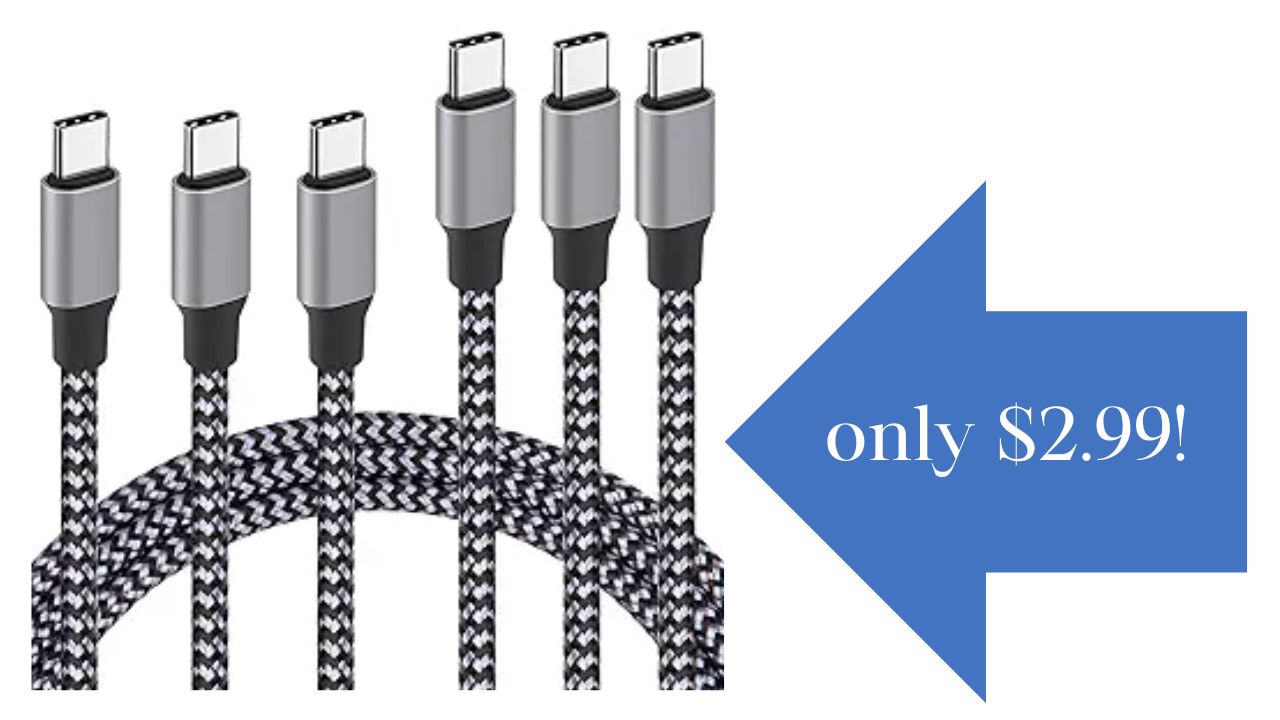 3-Pack USB-C Fast Charging Cables Only $2.99 at Amazon! :: Southern Savers